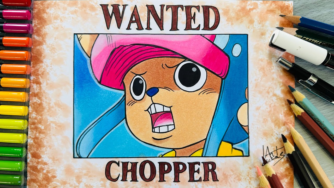 COMO DESENHAR O CARTAZ WANTED CHOPPER [ONE PIECE] - YouTube