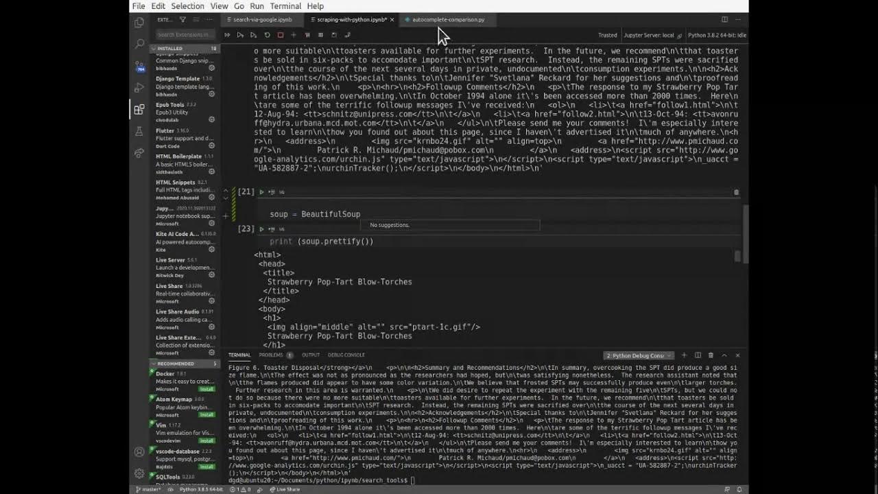 visual studio code with and without autocomplete - YouTube