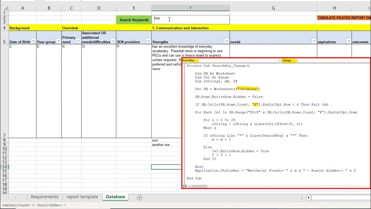 Excel VBA Tutorial: Filtering Results Based on Search Text in a Textbox - YouTube