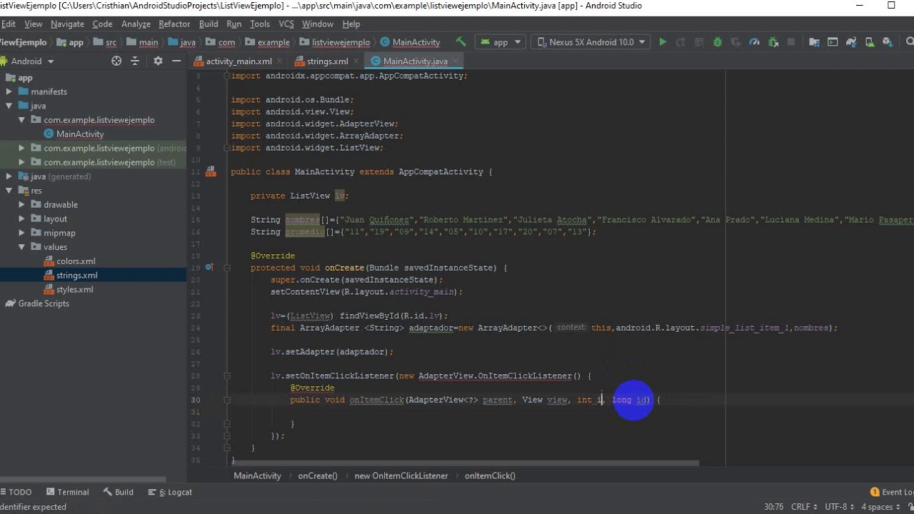 Utilizando el Componente ListView "Android Studio" - YouTube