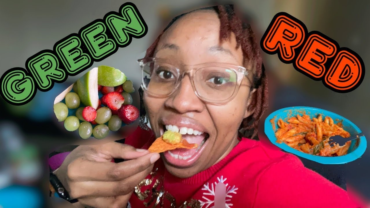 Red & Green Food For 24 Hours || Vlogmas Day #11 || 14 Days of ...