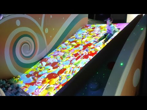 Interactive slope for children in an amusement park - YouTube