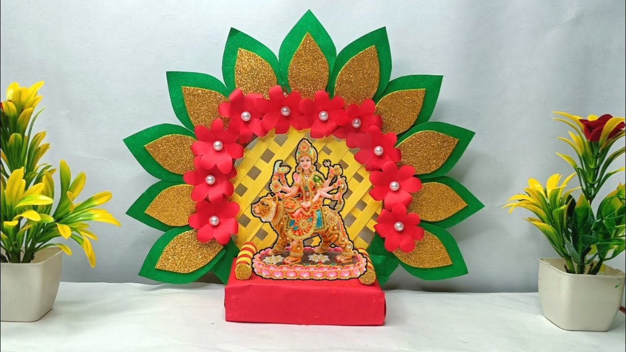 Navratri Decoration Idea At Home। Paper Craft Idea For Navratri ...