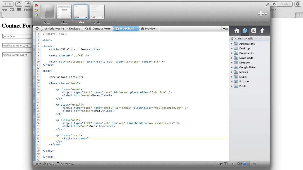 Contact Form HTML Tutorial: How To Create Simple Contact Form - YouTube