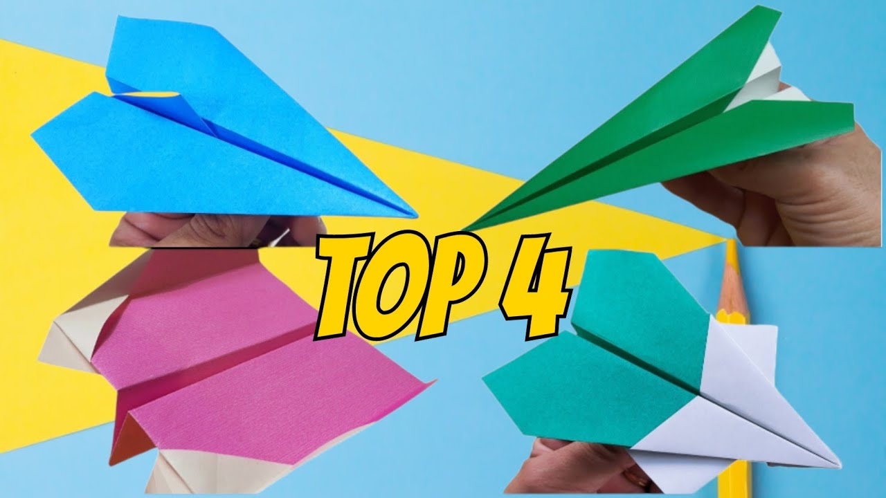 HOW TO MAKE 4 EASY PAPER AIRPLANES THAT FLY FAR - [ BEST ORIGAMI PLANES ...