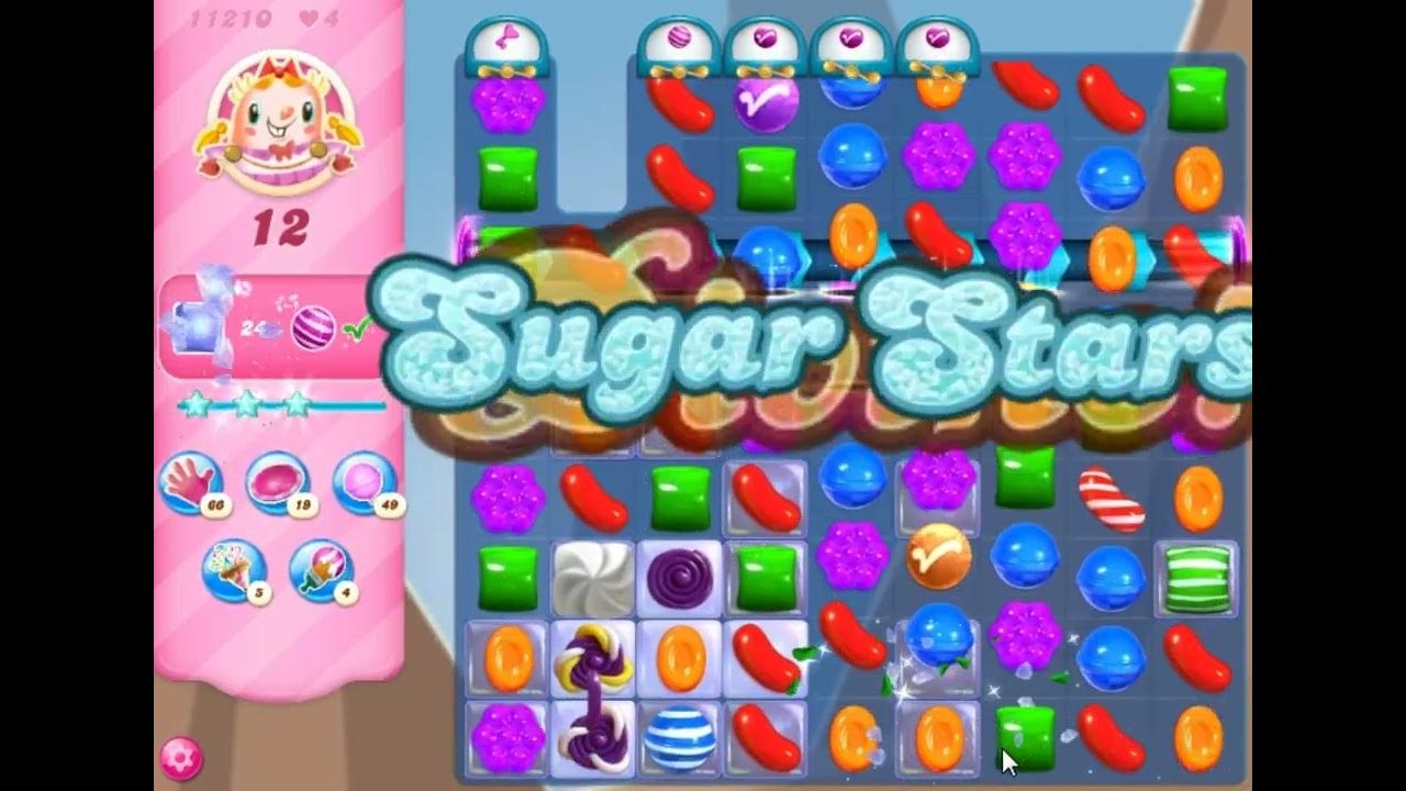 Candy Crush Saga Level 11210 - Sugar Stars, 14 Moves Completed - YouTube