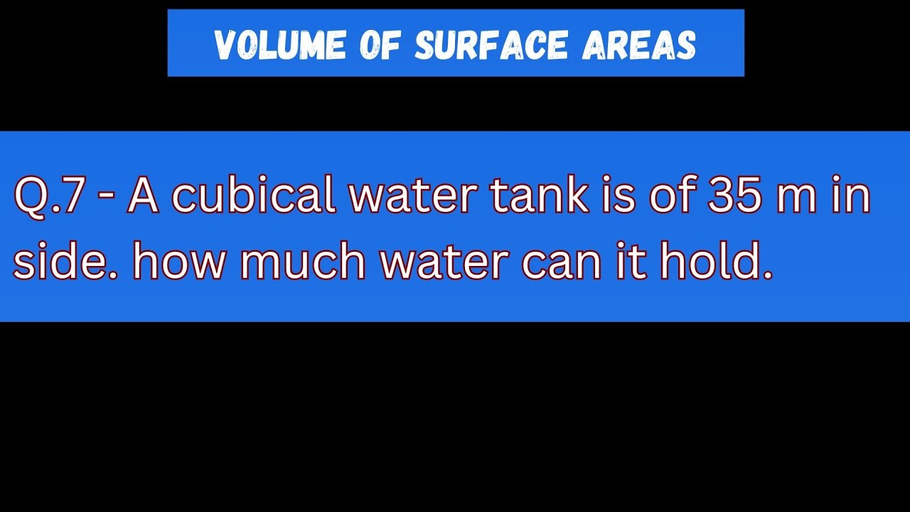 A cubical water tank is of 35 m in side. how much water can it hold ...