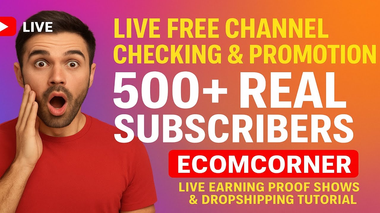 🔥Live channel promotion/free subscriber/free promotion EcomCorner ...