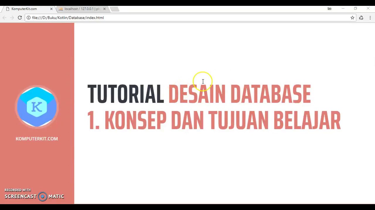 Tutorial Desain Database 1 Konsep dan Tujuan Belajar - YouTube