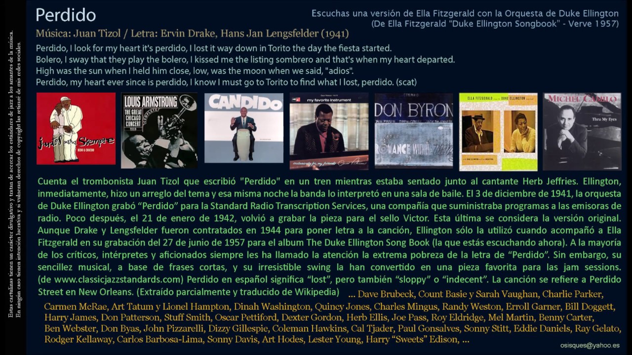 Perdido (Tizol, Drake, Lengsfelder) - Ella Fitzgerald con la Orquesta ...