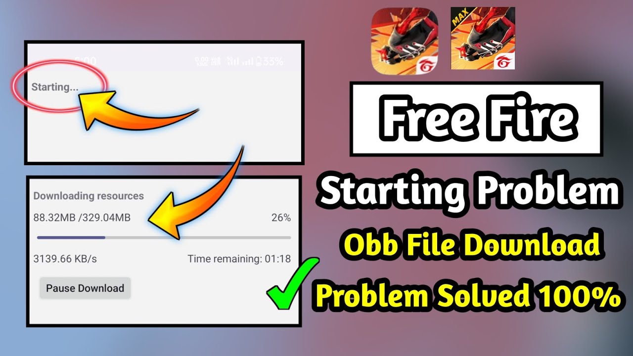 free fire starting problem | free fire obb file download problem ...