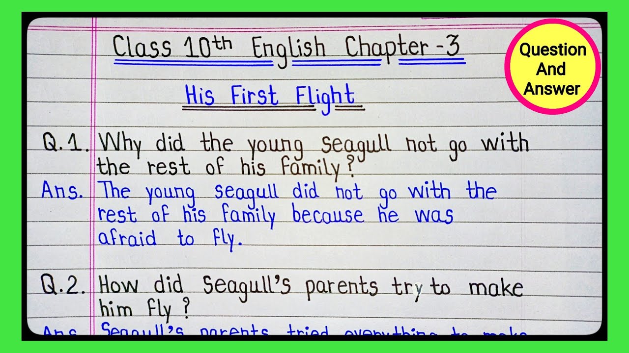 his first flight question answer class 10th in easy language. two ...
