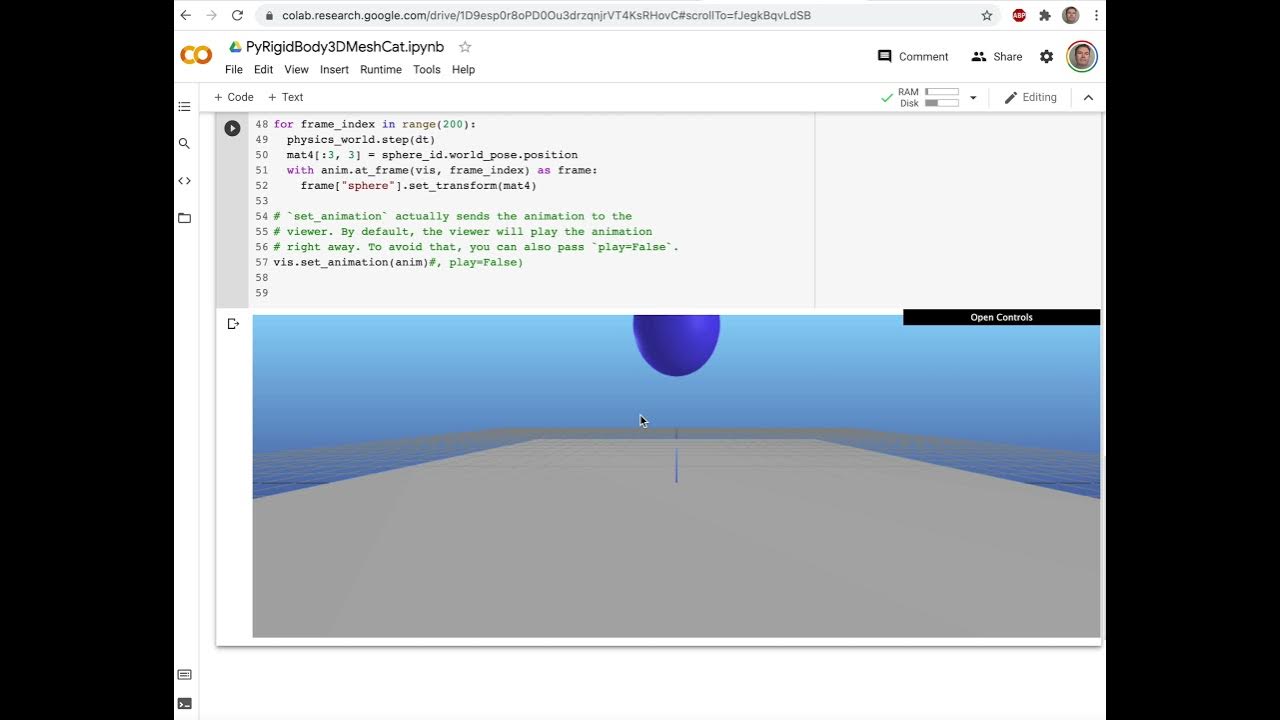 colab pytinyrigidbody3d - YouTube