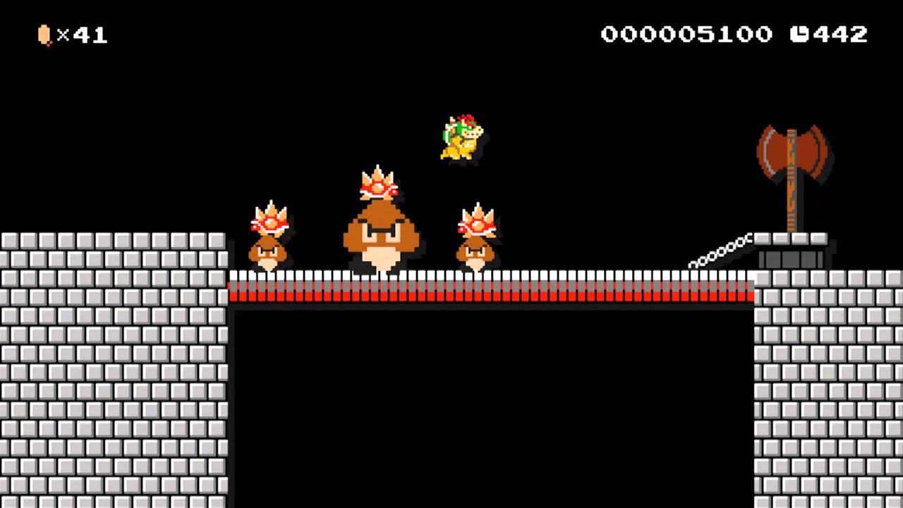 Super Mario Maker - Spiny goomba castle 60fps - YouTube