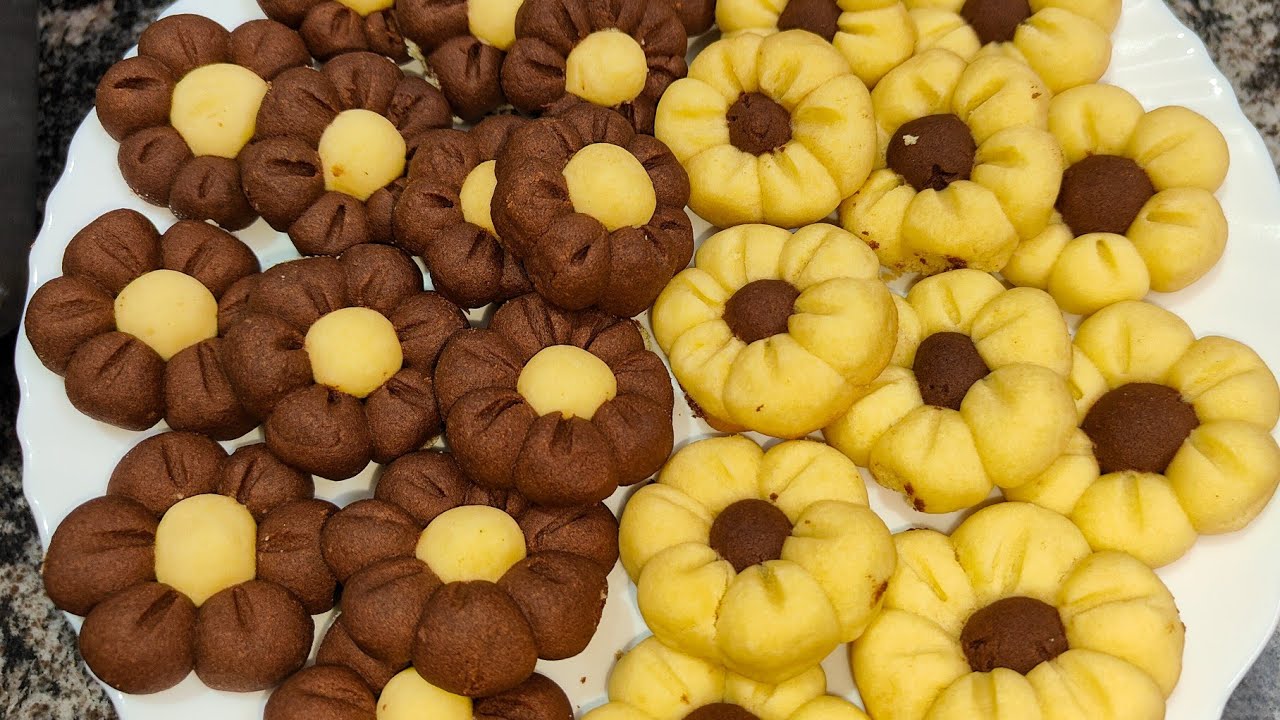 Unique Flower Design Butter Cookies||Eggless Marble Cookies Without ...