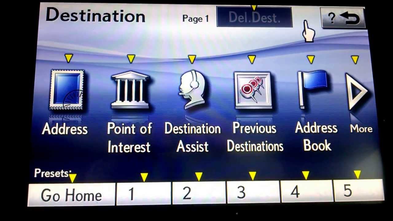 Lexus Navigation-Question mark icon in destination - YouTube