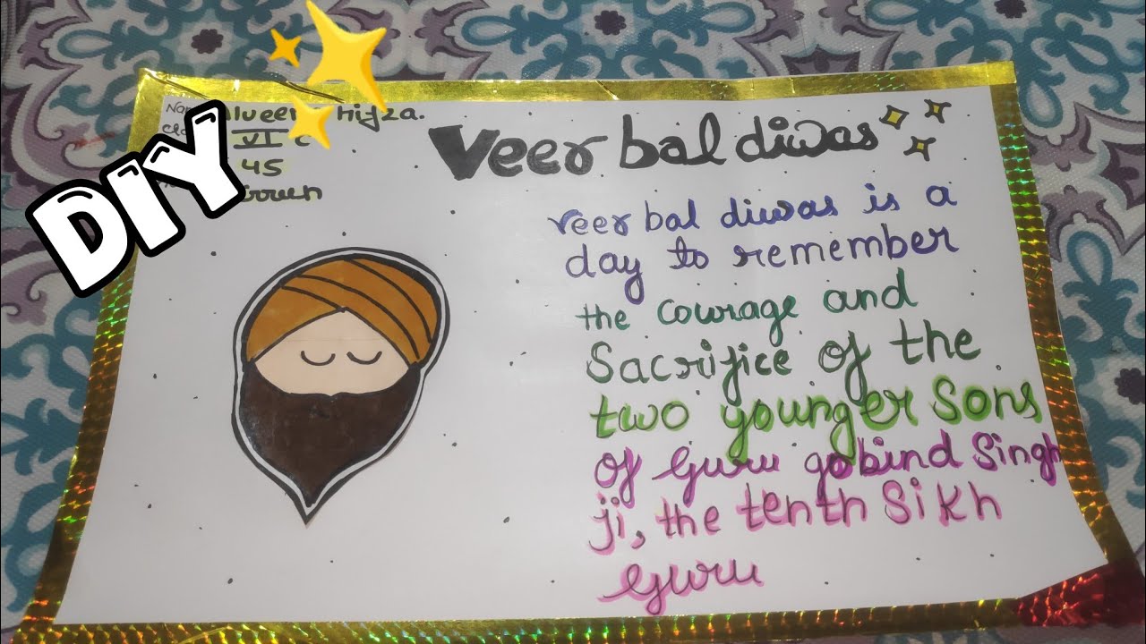 Diy Unique Poster For Veer Bal Diwas ll very easy to make 😊💖 - YouTube
