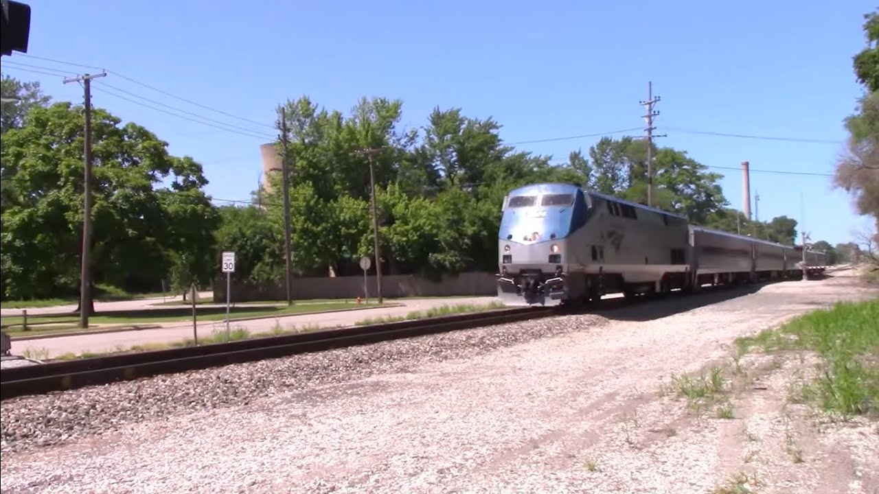 AMTK 27 - Amtrak's Wolverine in Michigan City, Indiana - YouTube