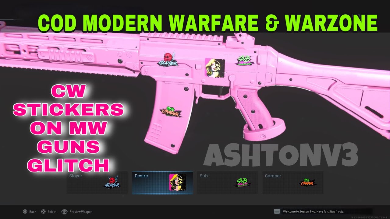 COLD WAR STICKERS ON MW GUNS GLITCH #shorts - YouTube