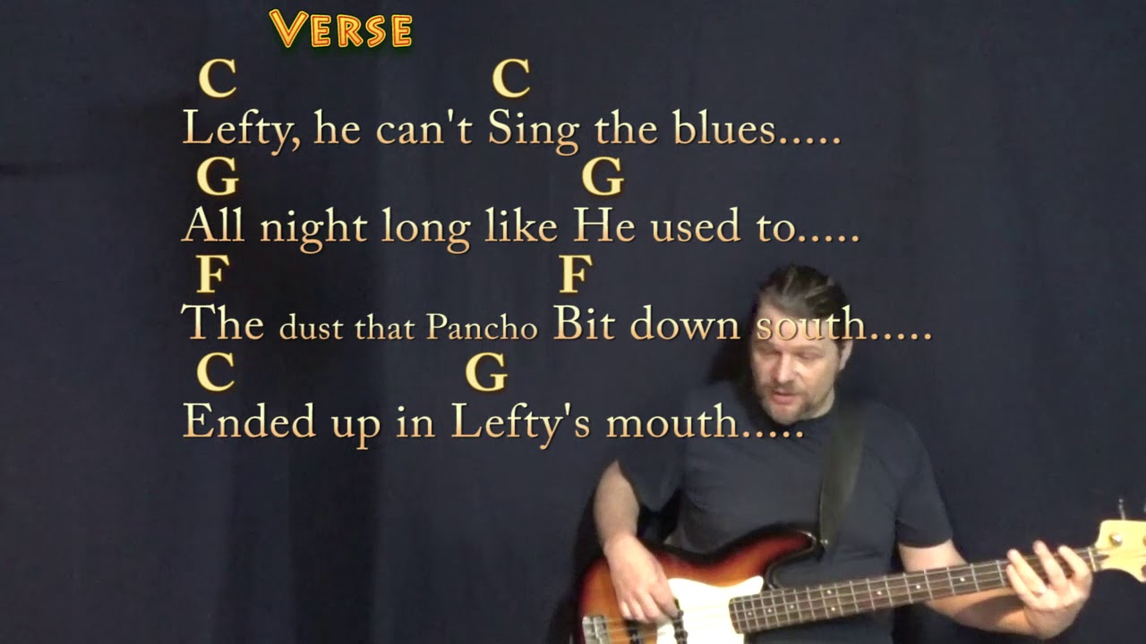 Pancho and Lefty (Townes Van Zandt) Bass Guitar Cover Lesson in C with ...