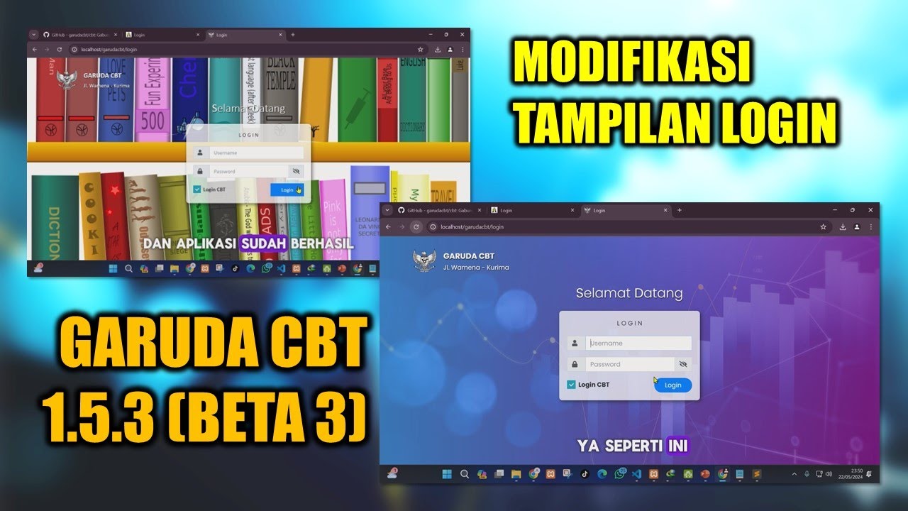 Modifikasi Tampilan Login Garuda CBT 1.5.3 - YouTube