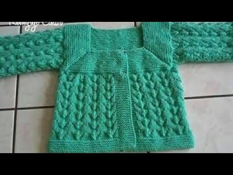 Beautiful Hand-knitted Baby sweater pattern - YouTube
