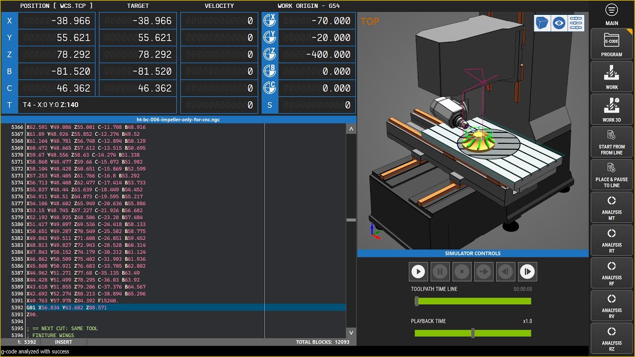 From CAM to CNC 5-Axis Head-Table RTCP with RosettaCNC - YouTube