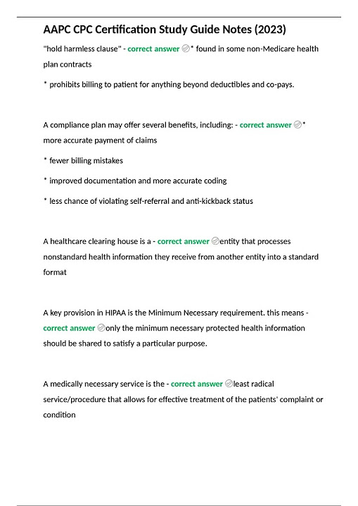 Summary AAPC CPC Certification Study Guide Notes 2023 - YouTube