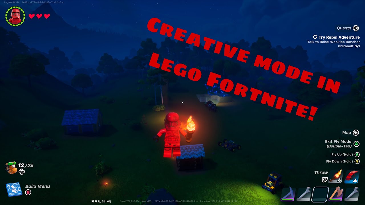 How to play creative mode in Lego Fortnite - YouTube