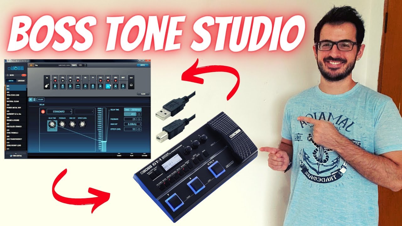 BOSS TONE STUDIO - Como Usar o Programa - Dicas da BOSS GT-1. - YouTube