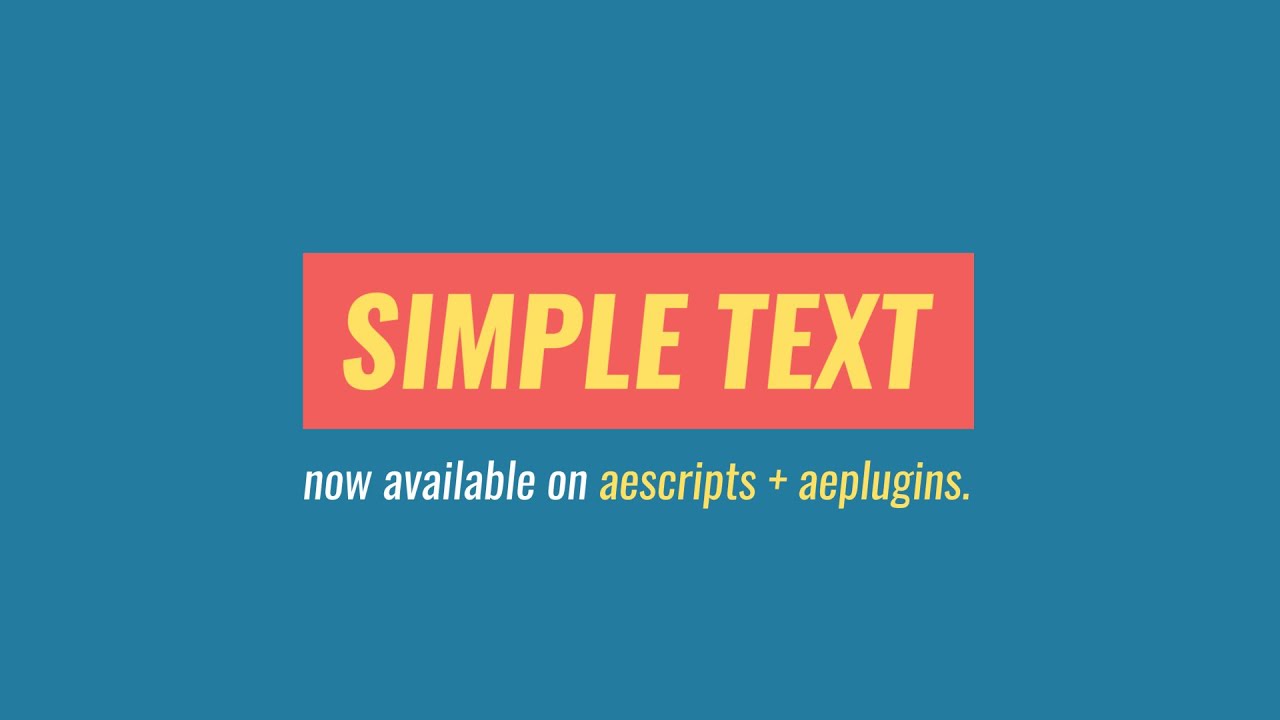 SimpleText for After Effects now available on aescripts + aeplugins. - YouTube