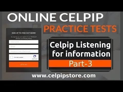 11th Sample of Celpip Listening Test Part 3: Listening for information ...