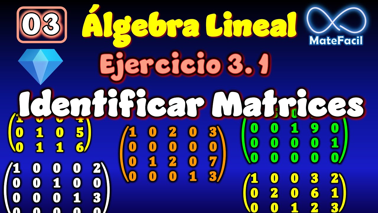 💎03.1 Álgebra lineal - Ejercicio de Matrices Escalonadas y Reducidas - YouTube