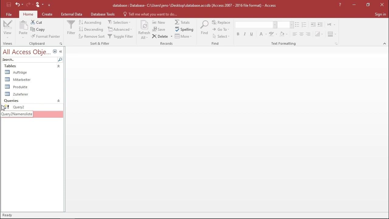 SQL in MS Access - Tabellen aus Abfragen erstellen mit INTO - YouTube