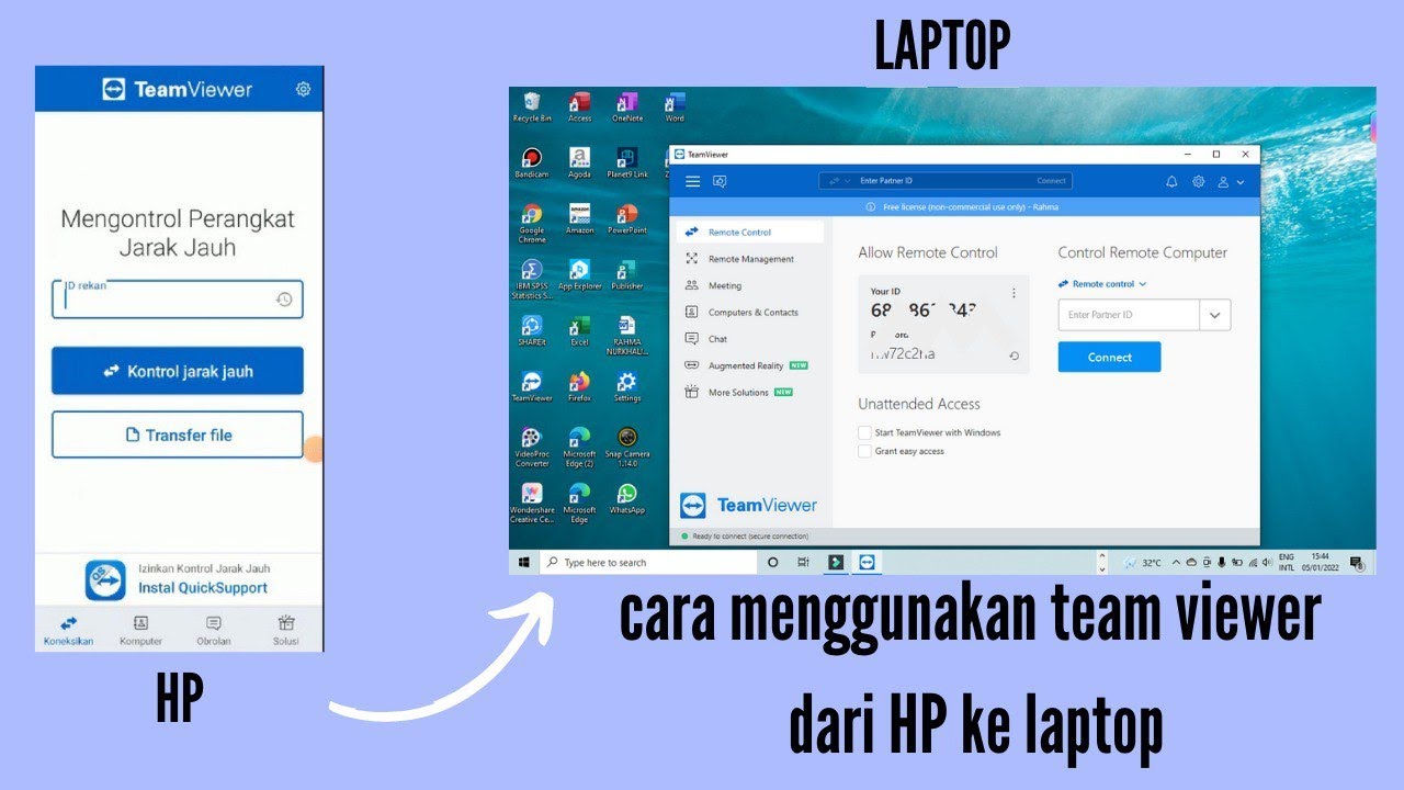 CARA MENGGUNAKAN TEAM VIEWER DARI HP KE LAPTOP DAN CARA MENGETIK ...