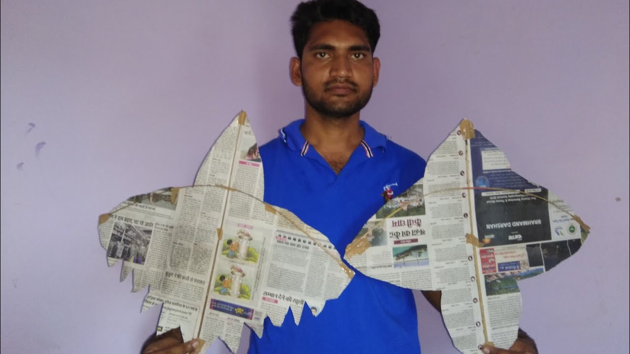 kite Making Tutorial :- Make Stylish kite using Newspaper at Home ...