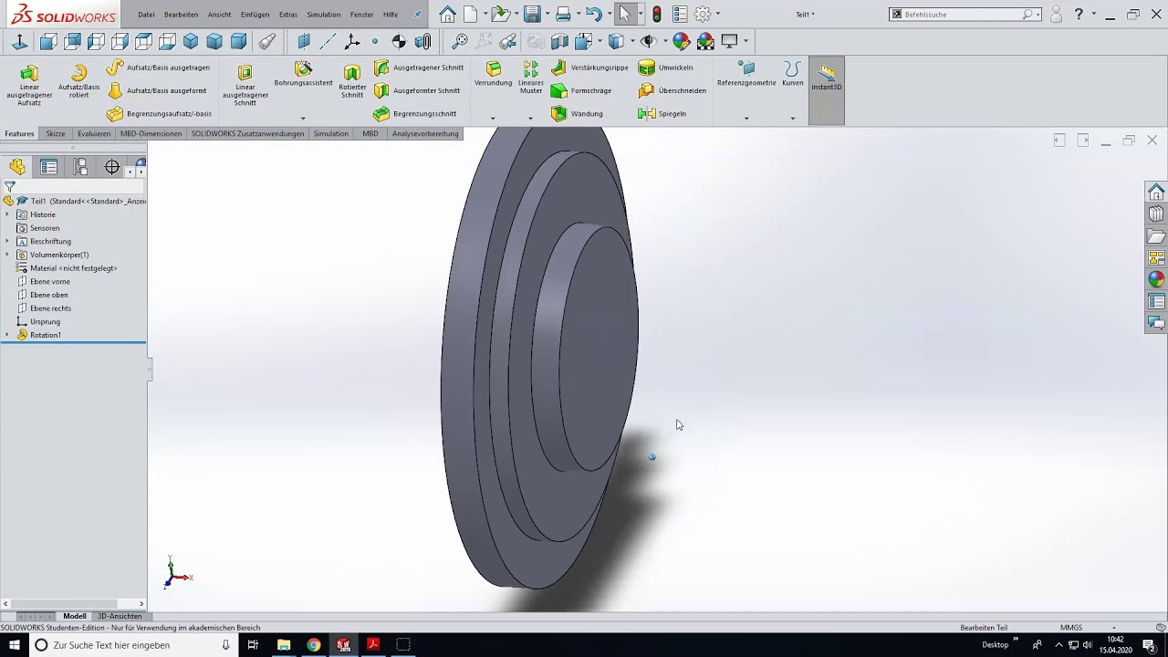11 - Solidworks - CAD II - Modellierung Deckel 1 - YouTube