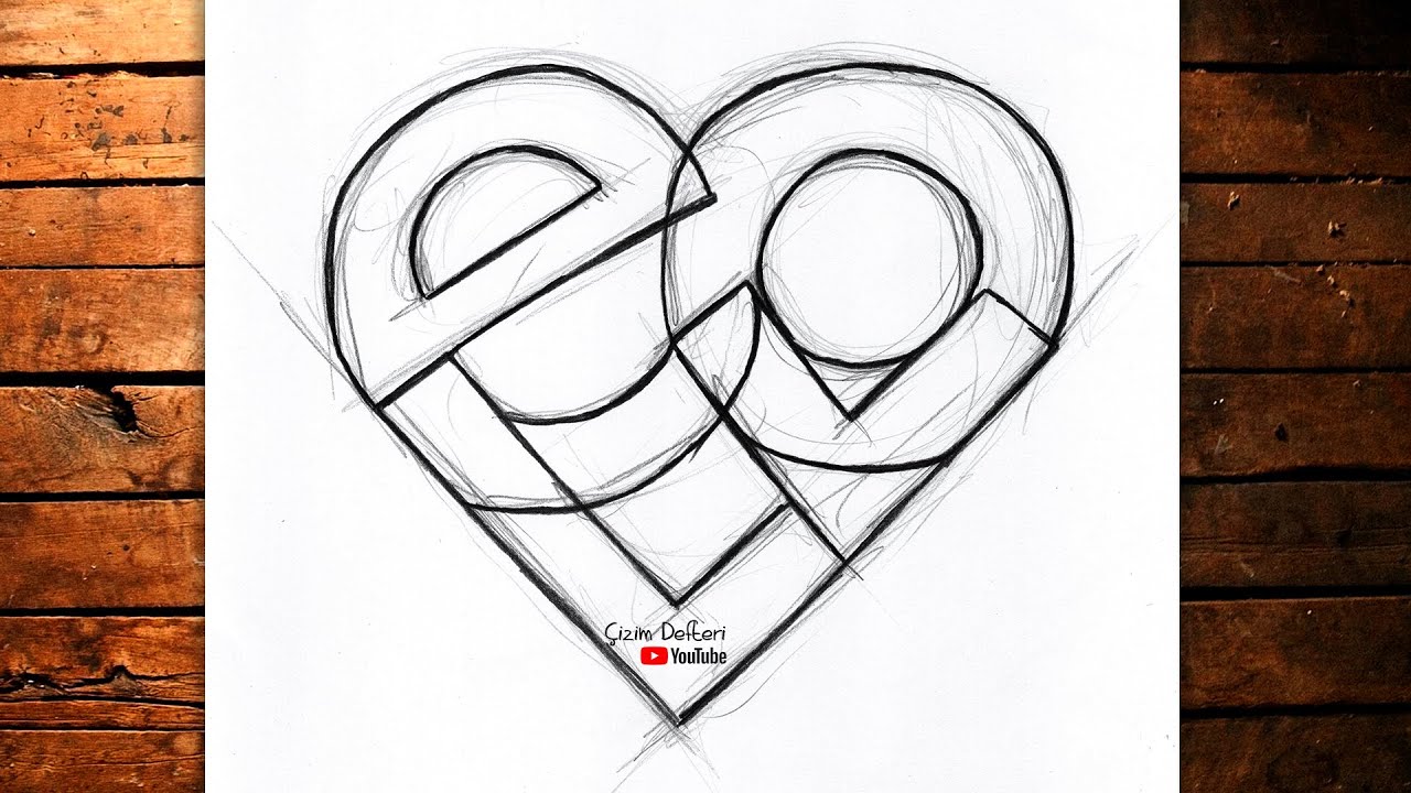 VERY EASY ! Heart Shaped Love Drawing - learn how to draw - YouTube