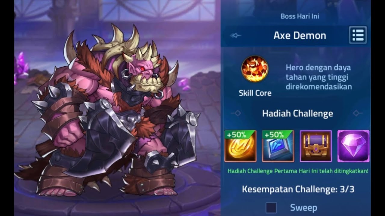 Guild boss mla Lawan Axe Demon dengan rista karie dan 3 akashic ...