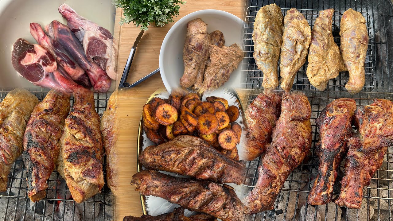 #Vlog cuisine avec moi Likolo ya Ntaba na barbecue 🍗 / goat legs 🦵 très ...