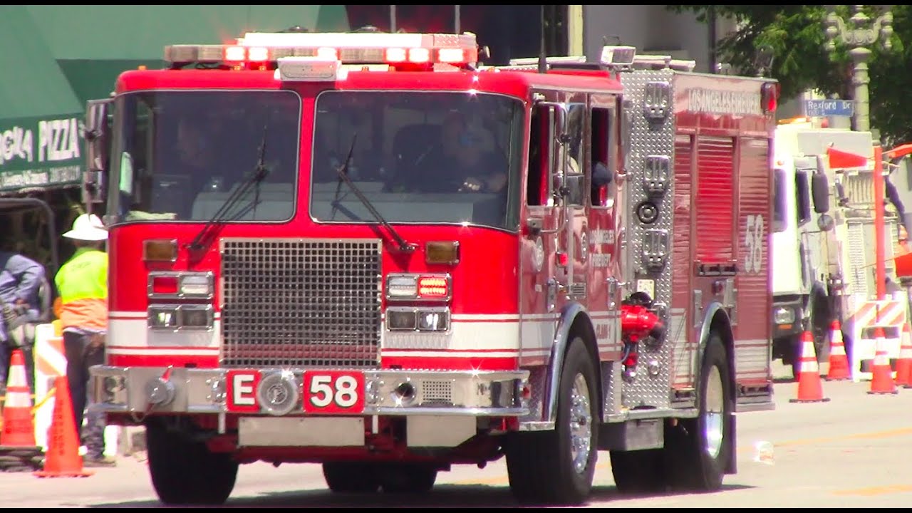 LAFD Engine 58 Responding - YouTube
