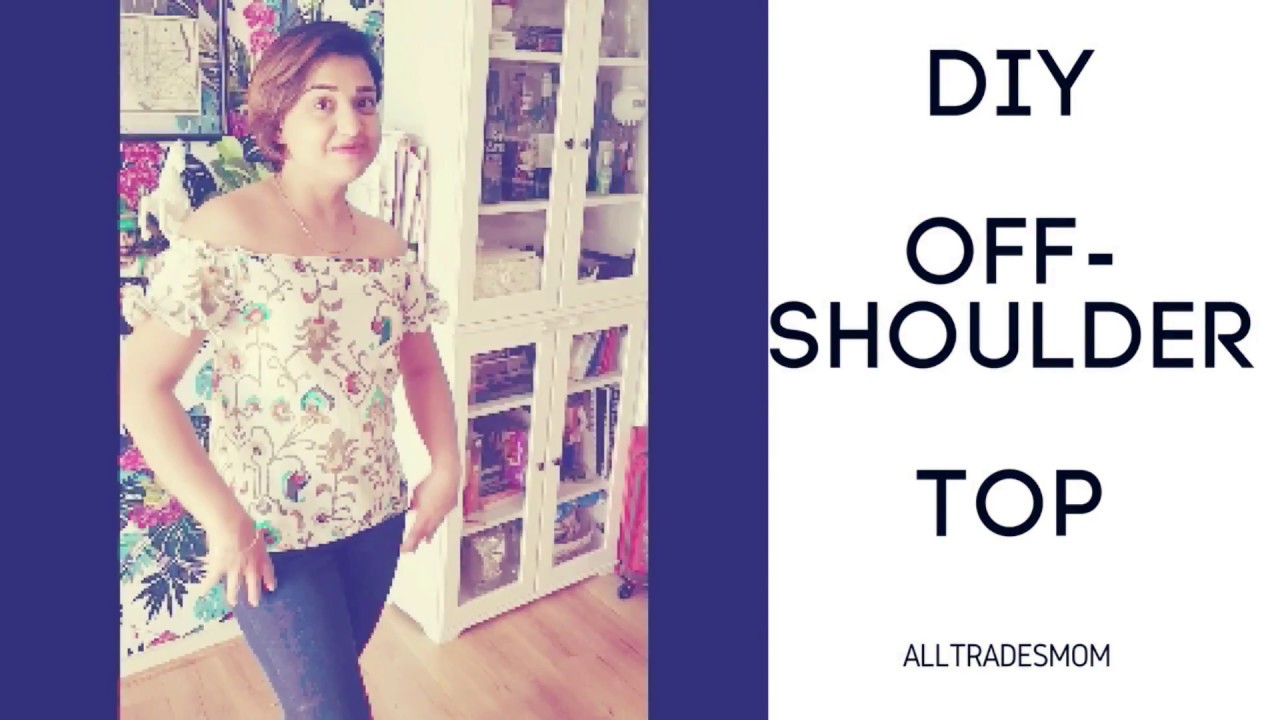 DIY off shoulder top | upcycle old top | alltradesmom - YouTube