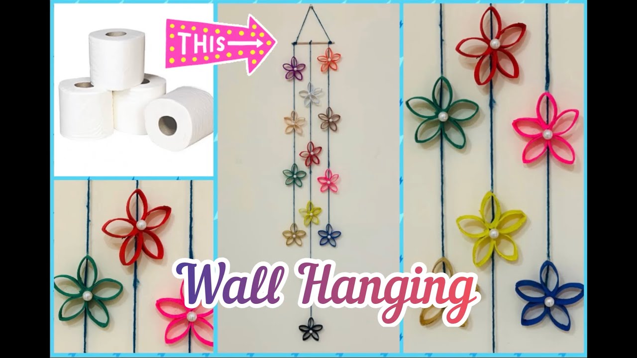 DIY - Wall Decor Idea with waste Tissue Paper Roll Carton | Handmade ...