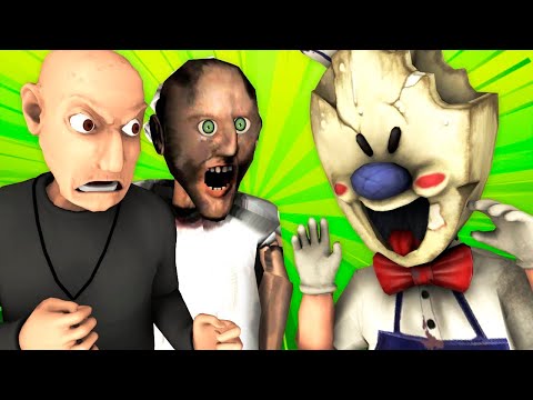 Мороженщик vs Гренни и Грендпа (Ice Scream 2 | Granny 2 | Grandpa Рождество Хоррор 3D Анимация)