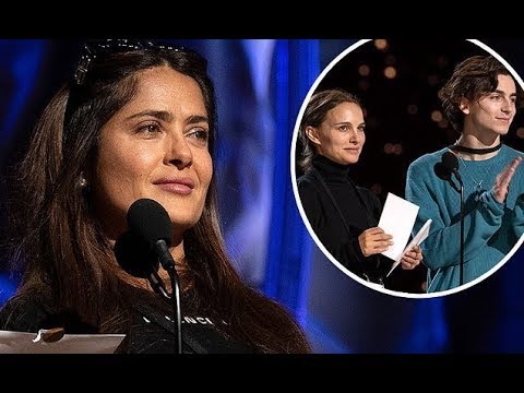 Salma Hayek goes casual in PAJAMAS as she joins Natalie Portman and Timothee Chalamet at the Academy