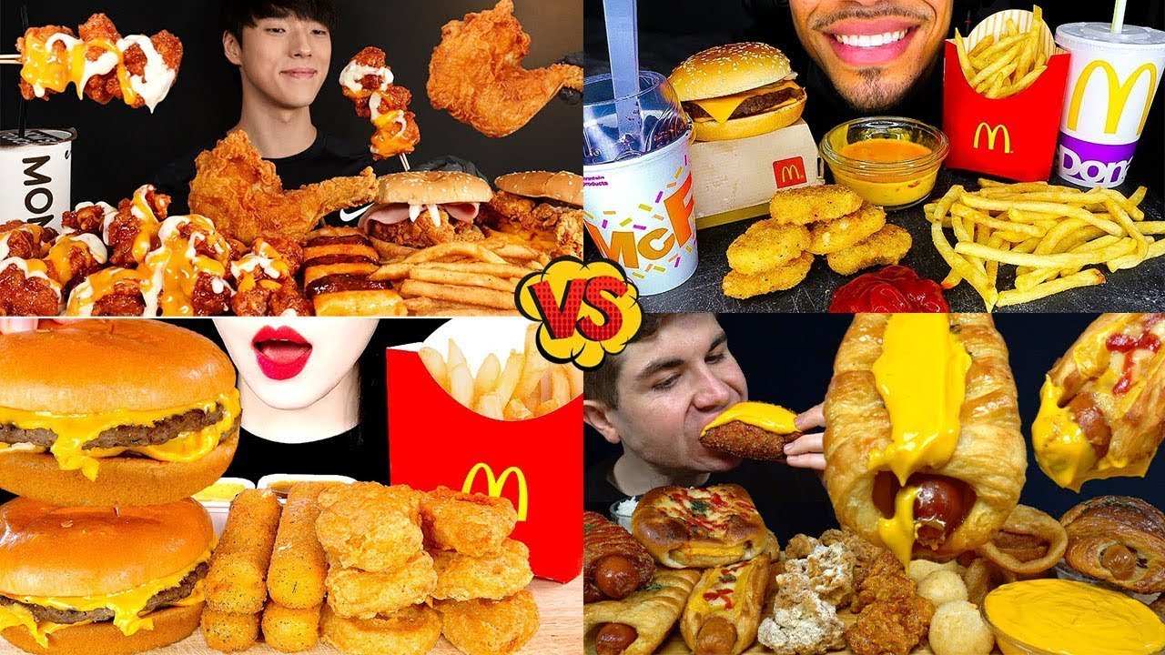 ASMR Fast Food Mukbang Compilation | Fast Food Asmr | Satisfying eating ...
