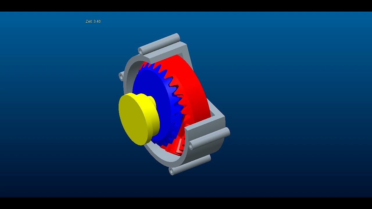 Creo Parametric involute internal bevel gear animation - YouTube