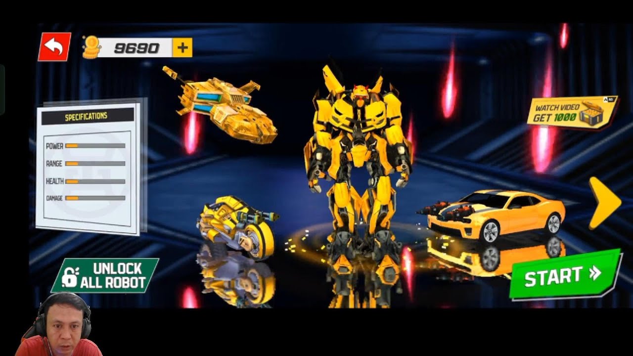 Perang Antar Robor di Game Jet Robot Car Transformation - YouTube