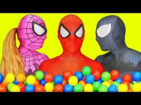 Pink Spidergirl and Spiderman Real Life in the Morning vs Black Spiderman   YouTube