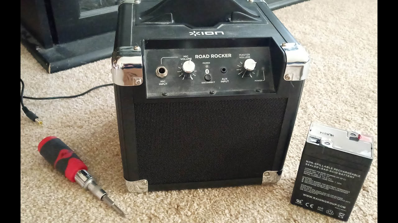 ION Audio Road Rocker Bluetooth Wireless Speaker: Battery Change: 6V 4 ...